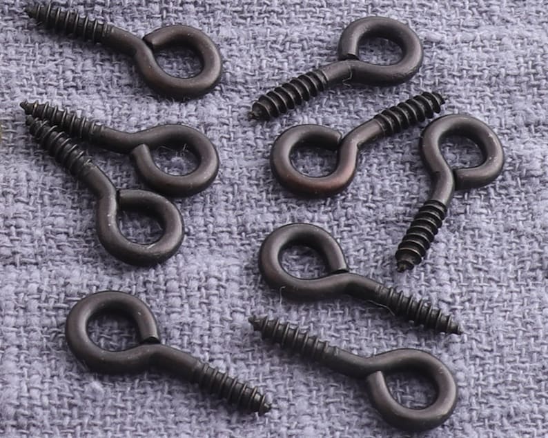 100pcs Gold / Black Mini Screw Eye Hook Bail Pins eye - Etsy