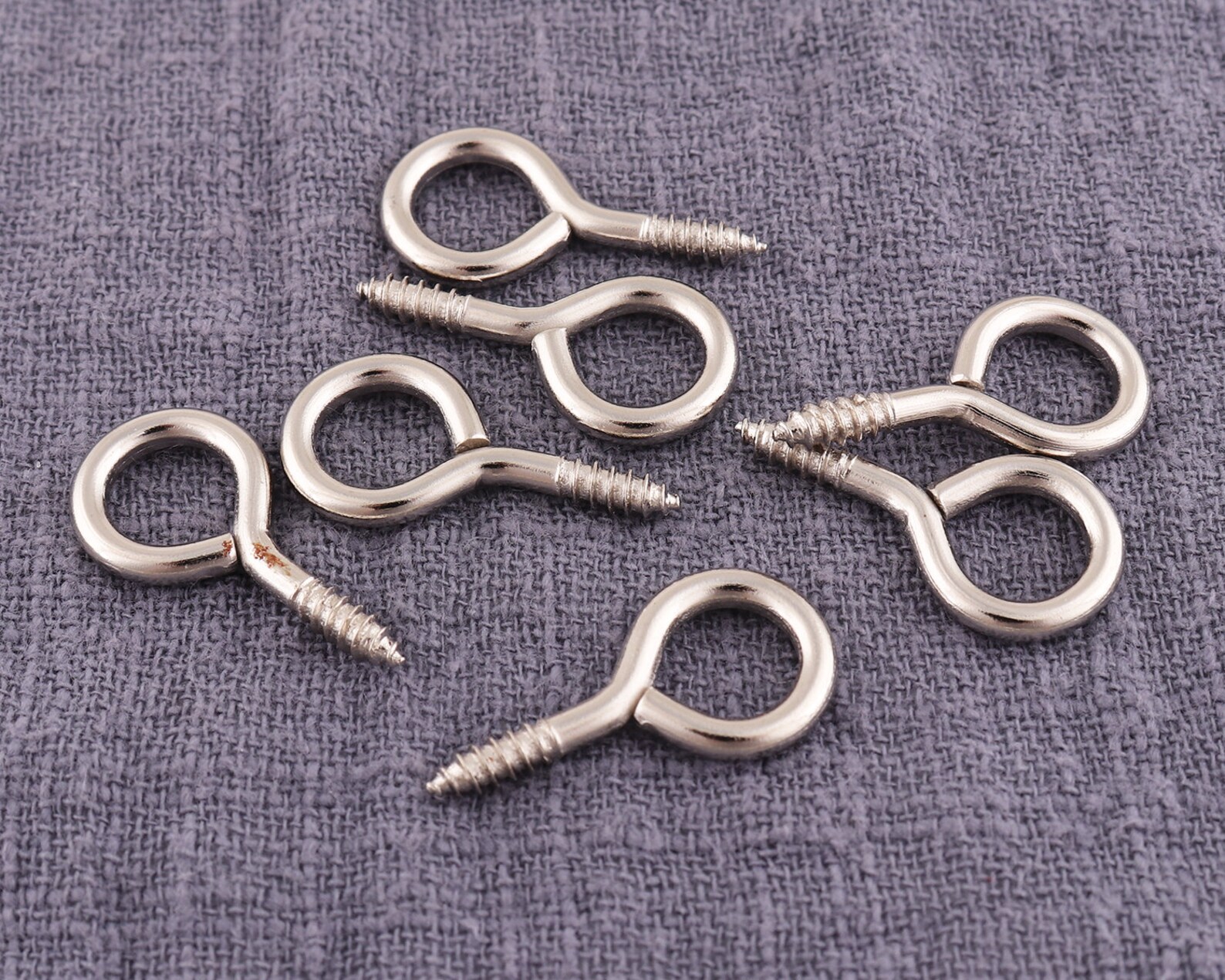 Silver Mini Eye Hooks 50pcs Screw Eye 12mm Plated Screw Eye - Etsy