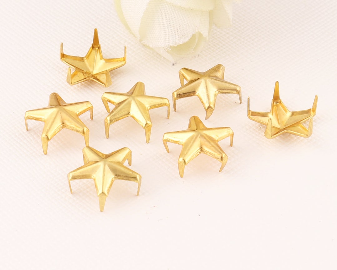 Gold Star Studs Big Metal Studs, 12mm Metal Studs, 50pcs/100pcs/200pcs ...