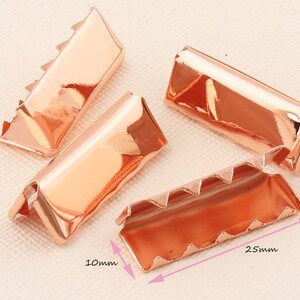 Flat Ribbon Clamp,plated Ribbon Crimps,ribbon Crimp Ends,rose Gold ...