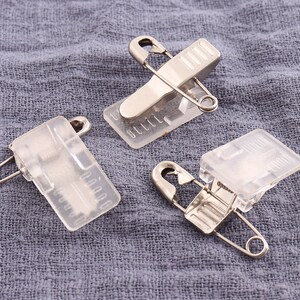 20pcs 30mm Clear Plastic and Metal ID Badge Clips ,badge Holders,id ...