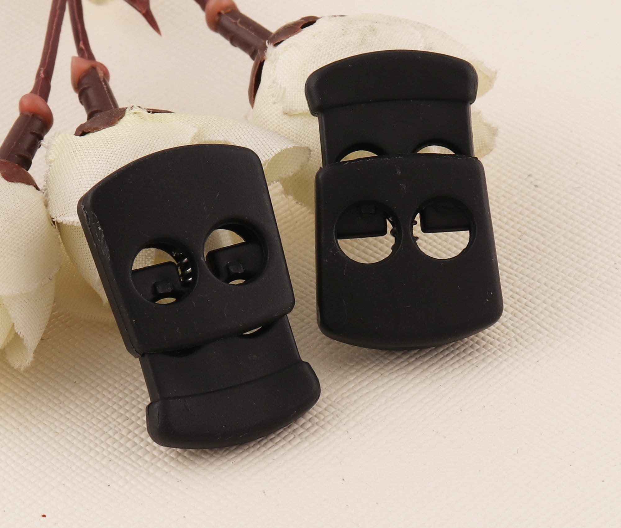 Double Hole Cord LockCord Lock StopperBlack Plastic Oval | Etsy