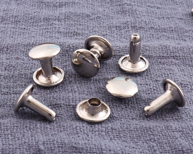 100set Silver Double Cap Rivets round Rapid Rivet Mushrooms - Etsy
