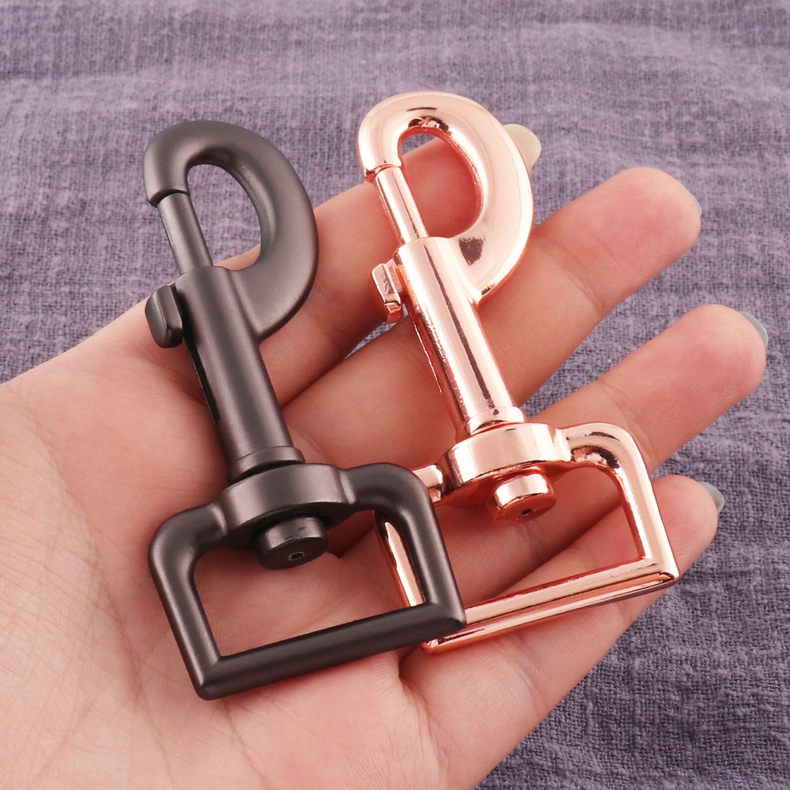 Dog Leash Swivel Clasp 1 Rose Gold/gunmetal Large Swivel - Etsy