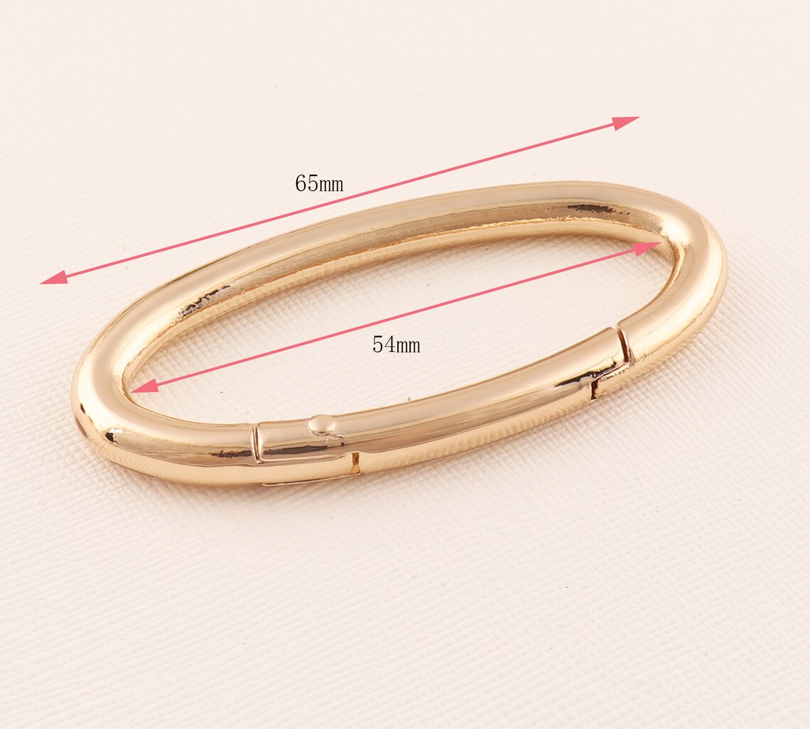 Light Gold Oval Ring 4pcs Purse Strap Rings 65mm Metal Oval - Etsy