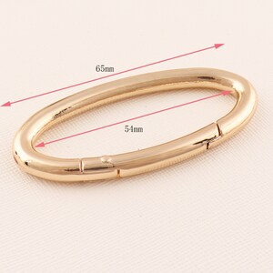Light Gold Oval Ring, 4pcs Purse Strap Rings, 65mm Metal Oval Ring ...