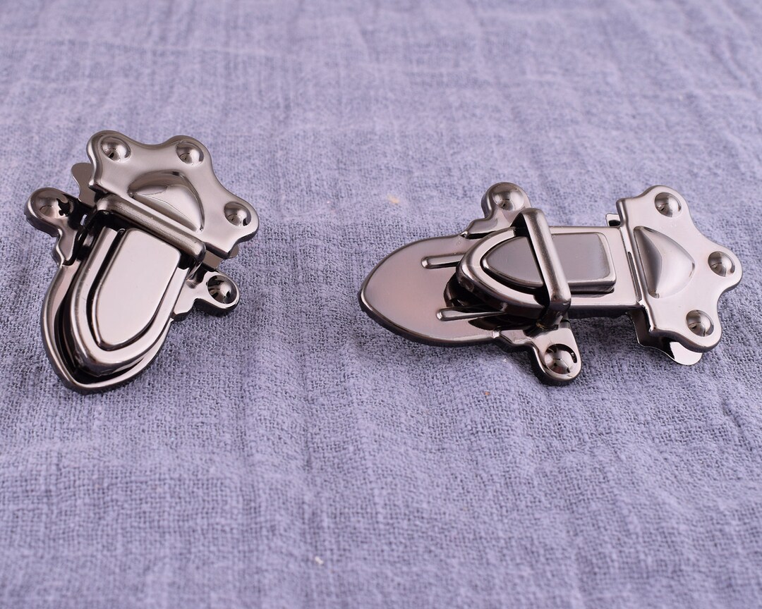 Thumb Catch Tuck Purse Lock 51mm Metal Silver Gold Black Bronze Oval ...