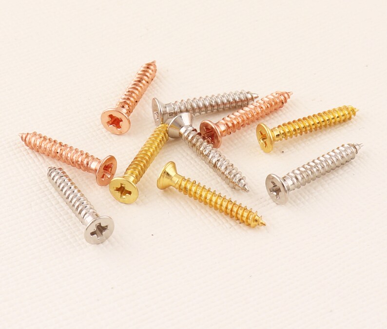 Rose Gold/light Gold/silver Slotted Wood Screws,decorative Screw,small ...