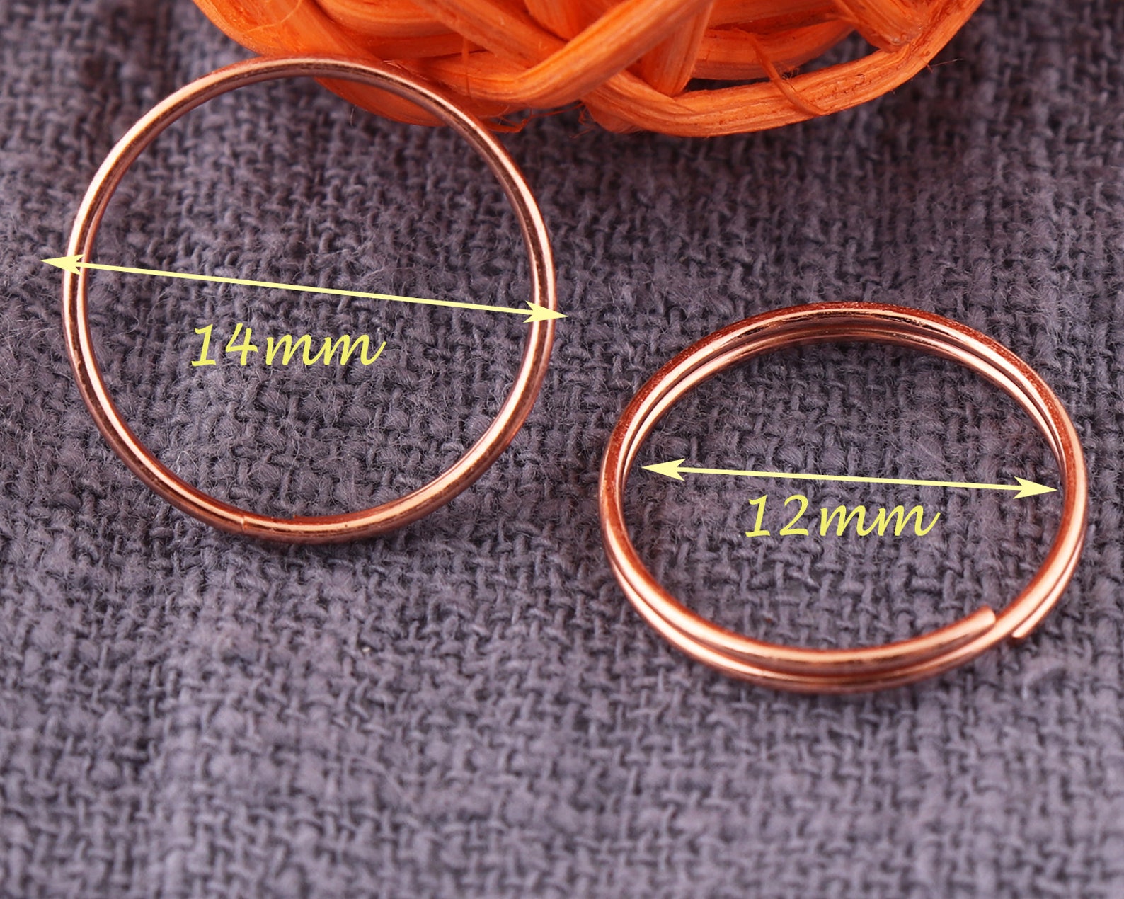 12mm 100pcs Rose Gold Split Split Key Ring,round Steel Split Ring,key ...