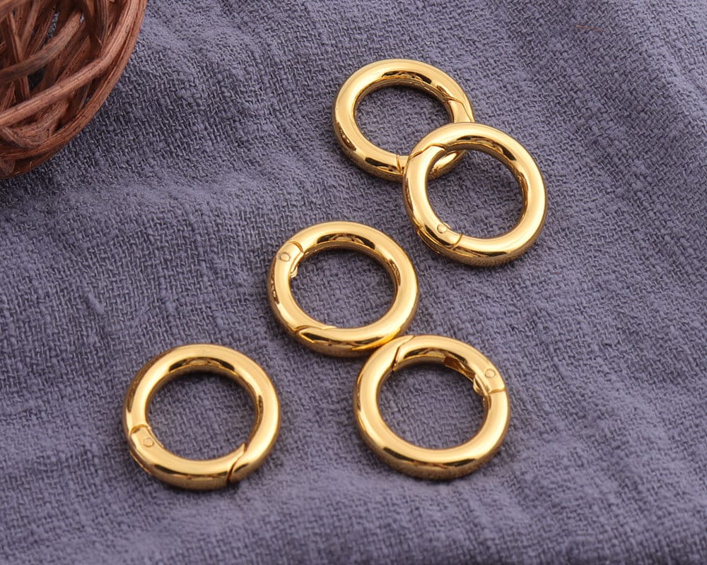 Gold Snap clipSmall Spring Oval Rings 14pcs Purses Clasps | Etsy