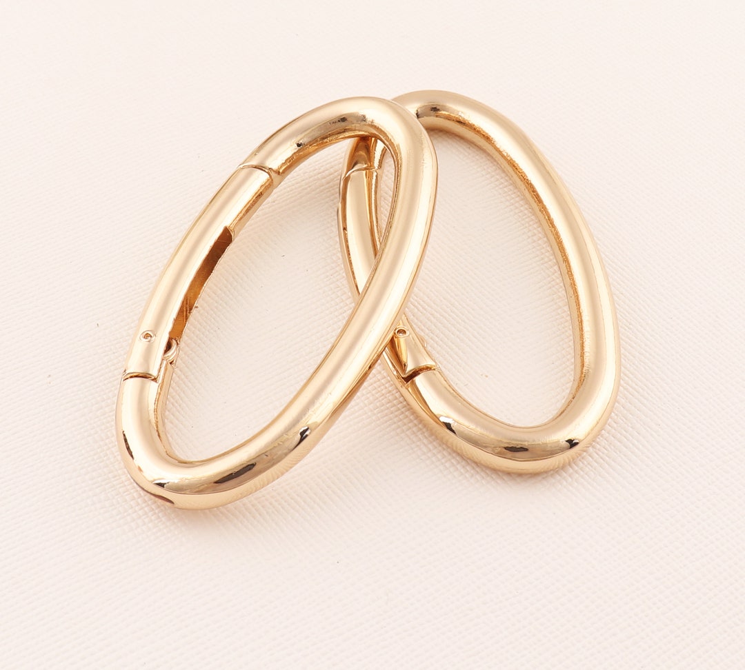Light Gold Oval Ring, 4pcs Purse Strap Rings, 65mm Metal Oval Ring ...