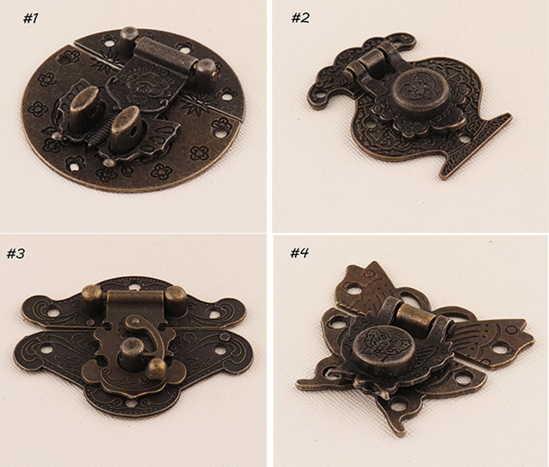 Jewelry Wooden Box Lock Catch Latches,antique Bronze Vintage Style ...