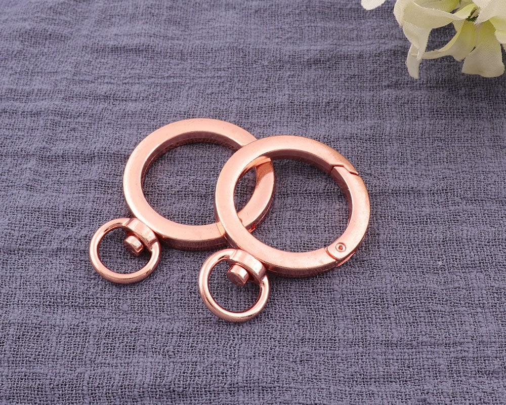 4pcs 10mm Rose Gold Spring Gate Rings,opening Ring,spring Snap,oval O ...