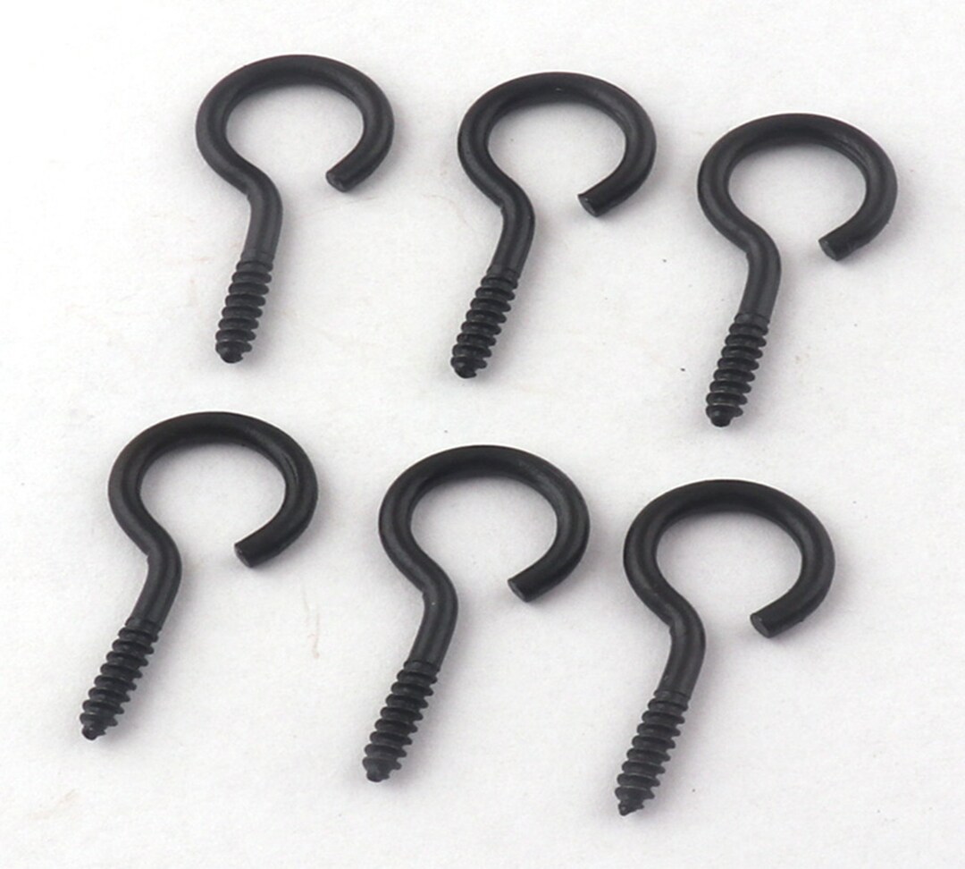 Black Screw Eyelet,50pcs Mini Eye Hooks,1 Inch(25mm) Length Screw Studs ...