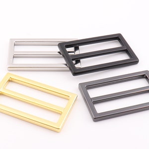 Flat Metal Slide Buckle ，bag Belt Adjuster Sliders，4pcs Center Bar ...
