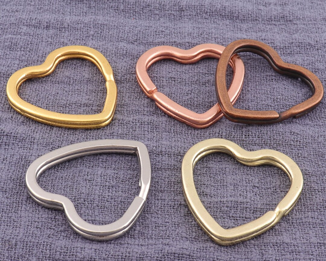 10pcs 30mm Multi Color Heart Key Rings，flat Split Ring for Keychains ...