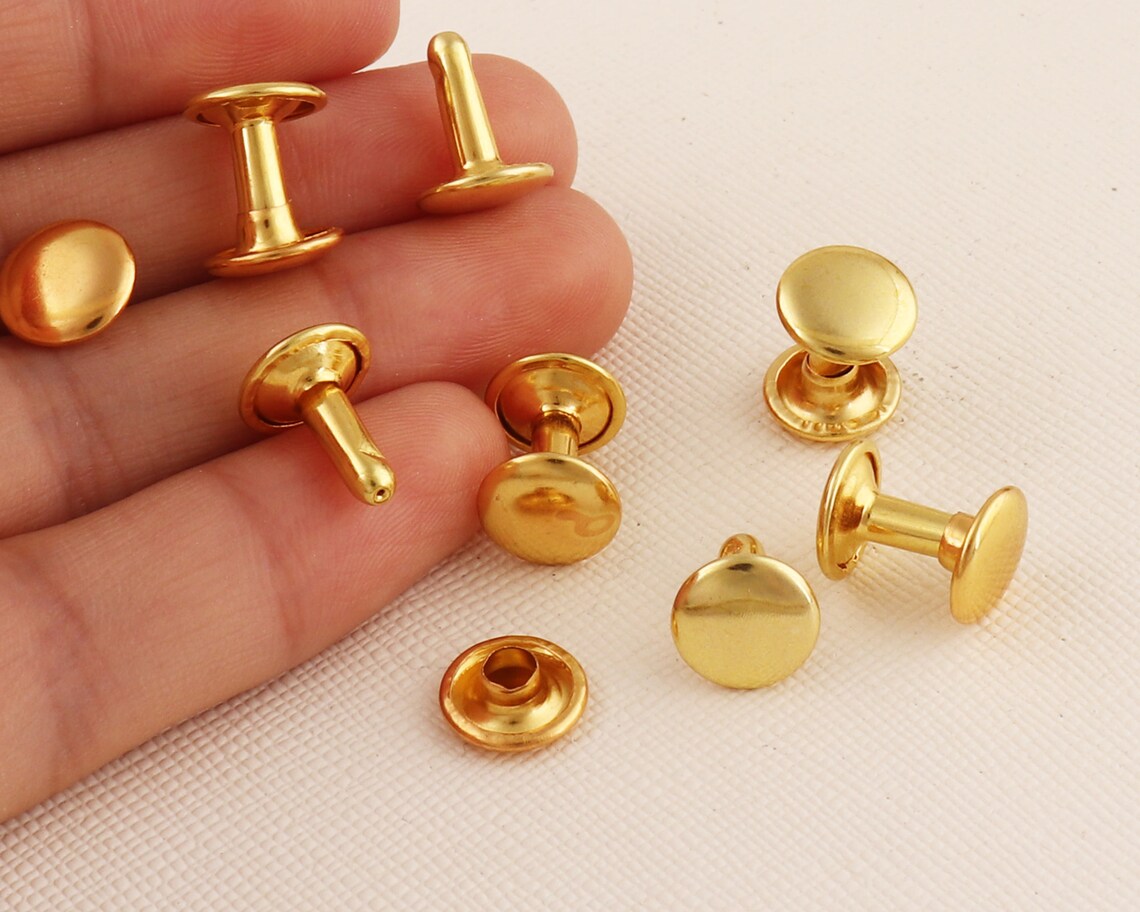 Double Cap Round Rivetsgold Metal Rivetsround Rapid - Etsy