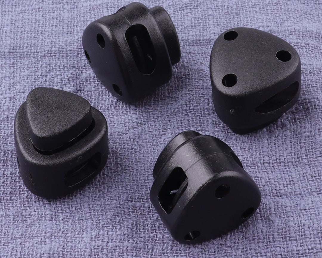 30pcs Black End Toggles With Metal Spring，plastic Single Hole Round ...