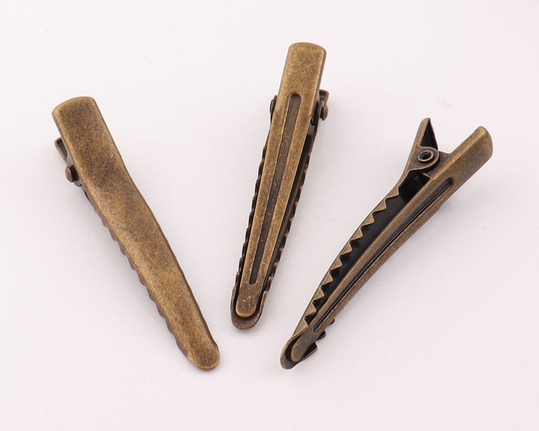 20pcs Bronze Single Prong Alligator Hair Clips With Teeth,blank ...