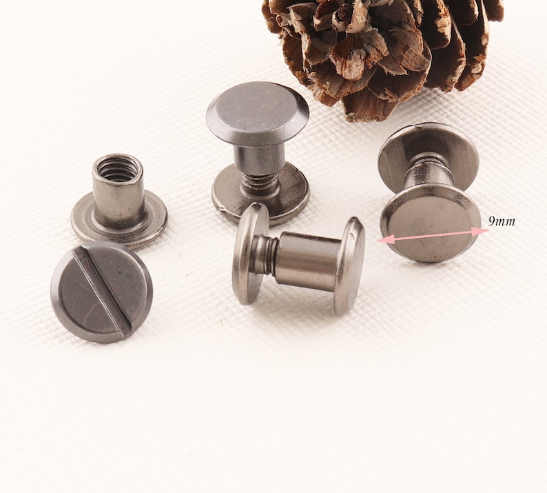 10mm Rivet Button, 50pcs Head Button, Black Stud Screwback Screw , Back ...