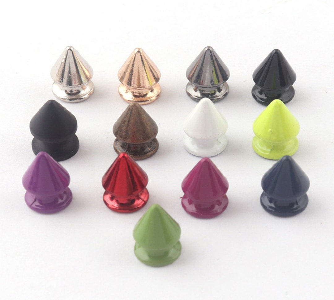 Wholesale Multi Color 8x12mm Cone Rivets Bullet Punk Spikes Spots ...