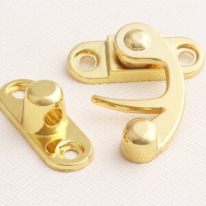Jewelry Box Lock Catch Latches Wooden Box,gold Box Clasp - Trinket Box ...