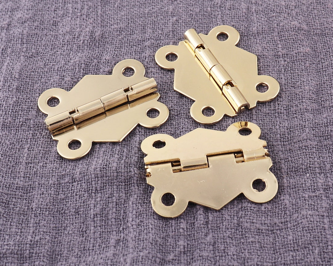 Light Gold Butterfly Hinges, 6pcs Edge Hinge 25mm Box Hinges, Metal ...