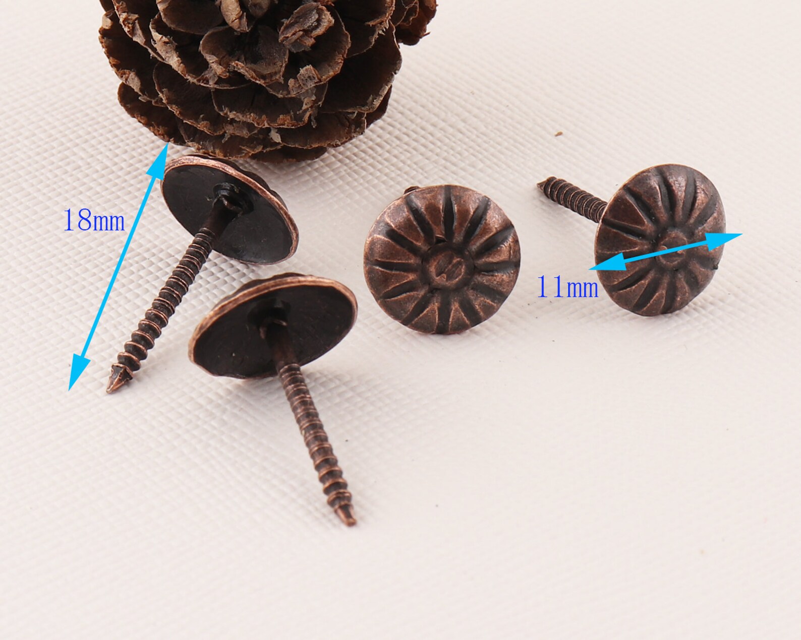 Red Copper Upholstery Tacks 11mm Sofa Nail 30pcs Furniture | Etsy