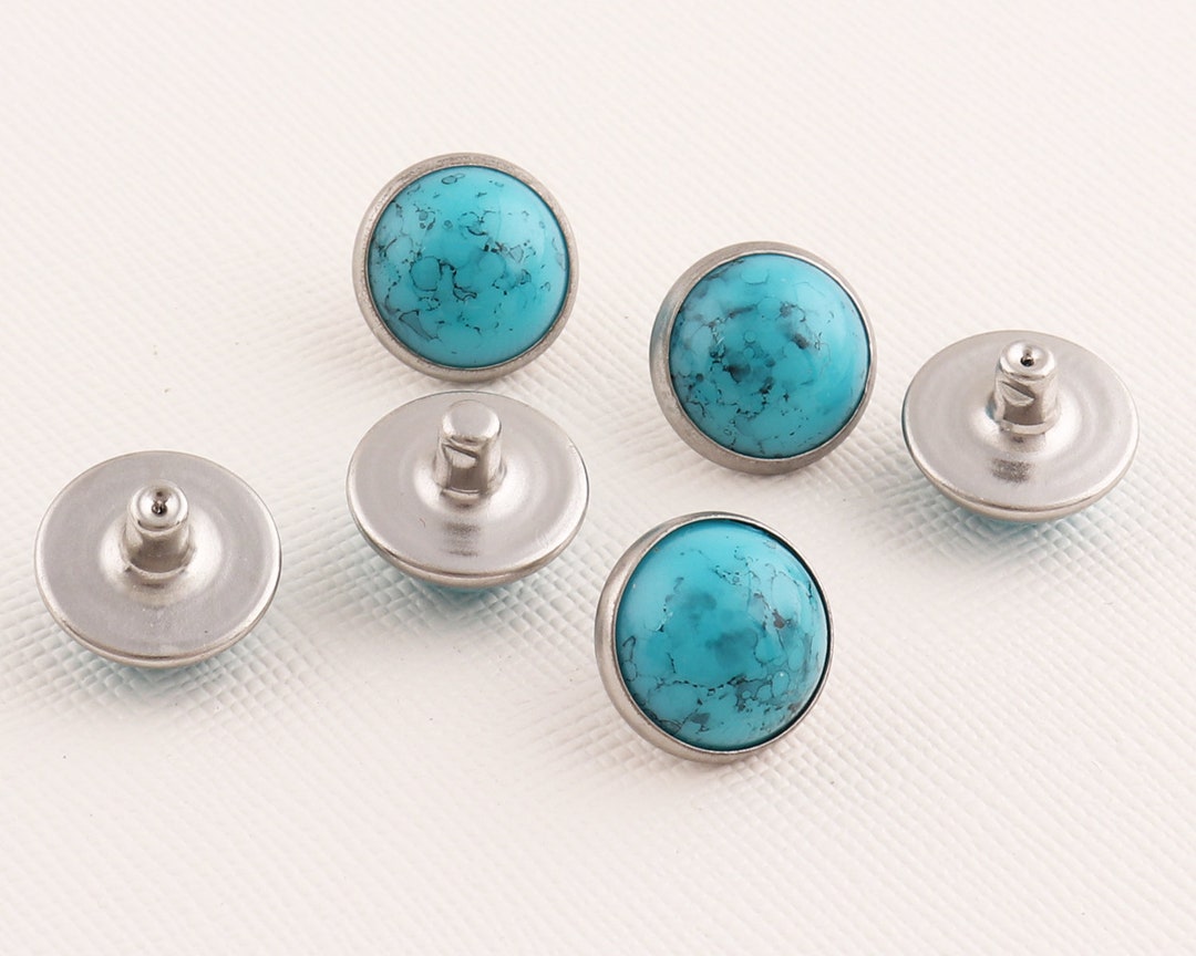 Blue Metal Rivet, 12mm Decorative Rivets, 20pcs Crystal Rivets, Round ...