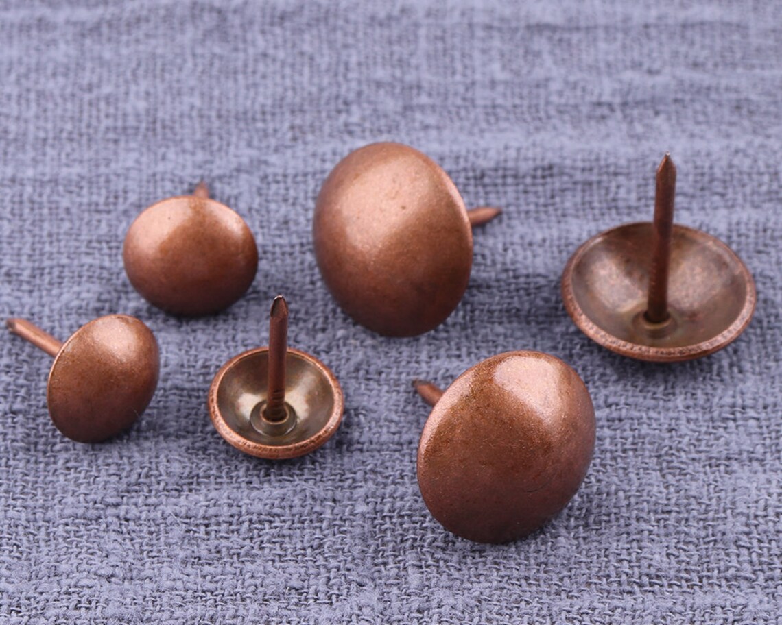 20pcs Copper Round Head Upholstery Decorative Nails/tacks,box Thumb ...