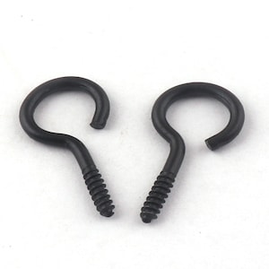 Black Screw Eyelet,50pcs Mini Eye Hooks,1 Inch(25mm) Length Screw Studs ...