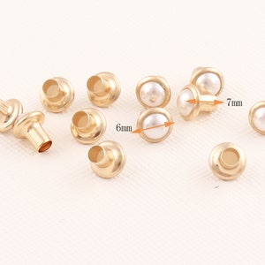 White Crystal Rivets, 6mm Metal Rivet, 50pcs Decorative Rivets, Round ...