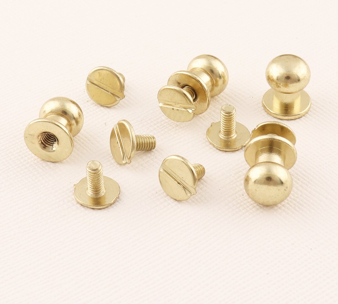 100pcs Light Gold Head Stud Screw , 10mm Head Button Stud , Rivet Studs ...
