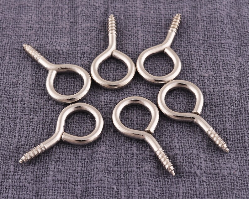 Silver Mini Eye Hooks 50pcs Screw Eye 12mm Plated Screw Eye - Etsy