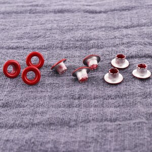 100pcs Red Eyelets Grommets With Washers,brass Eyeletssmall Round ...