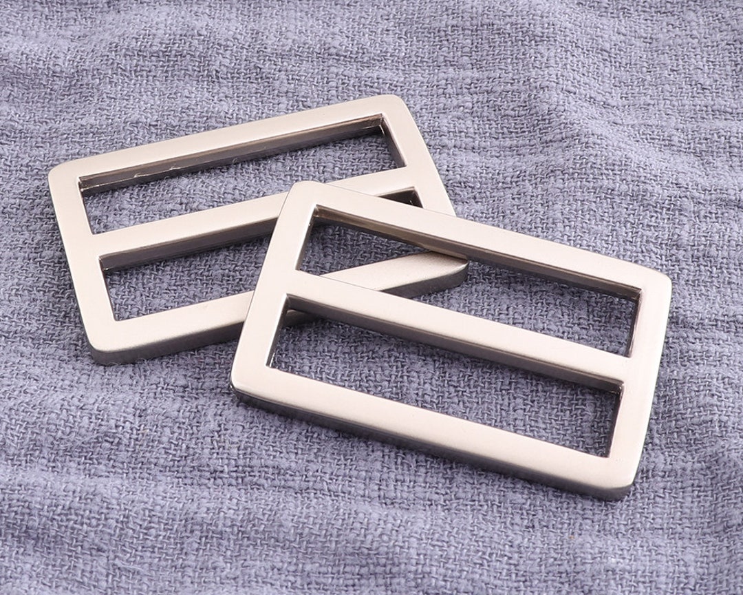 Matt Silver Flat Metal Slide Buckle ，2pcs Bag Belt Adjuster Slider ...