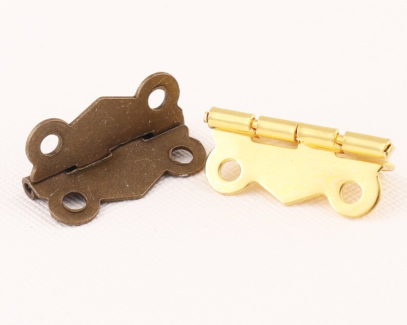 Gold/bronze Box Hinges 20pcs Metal Hinges 24mm Vintage - Etsy