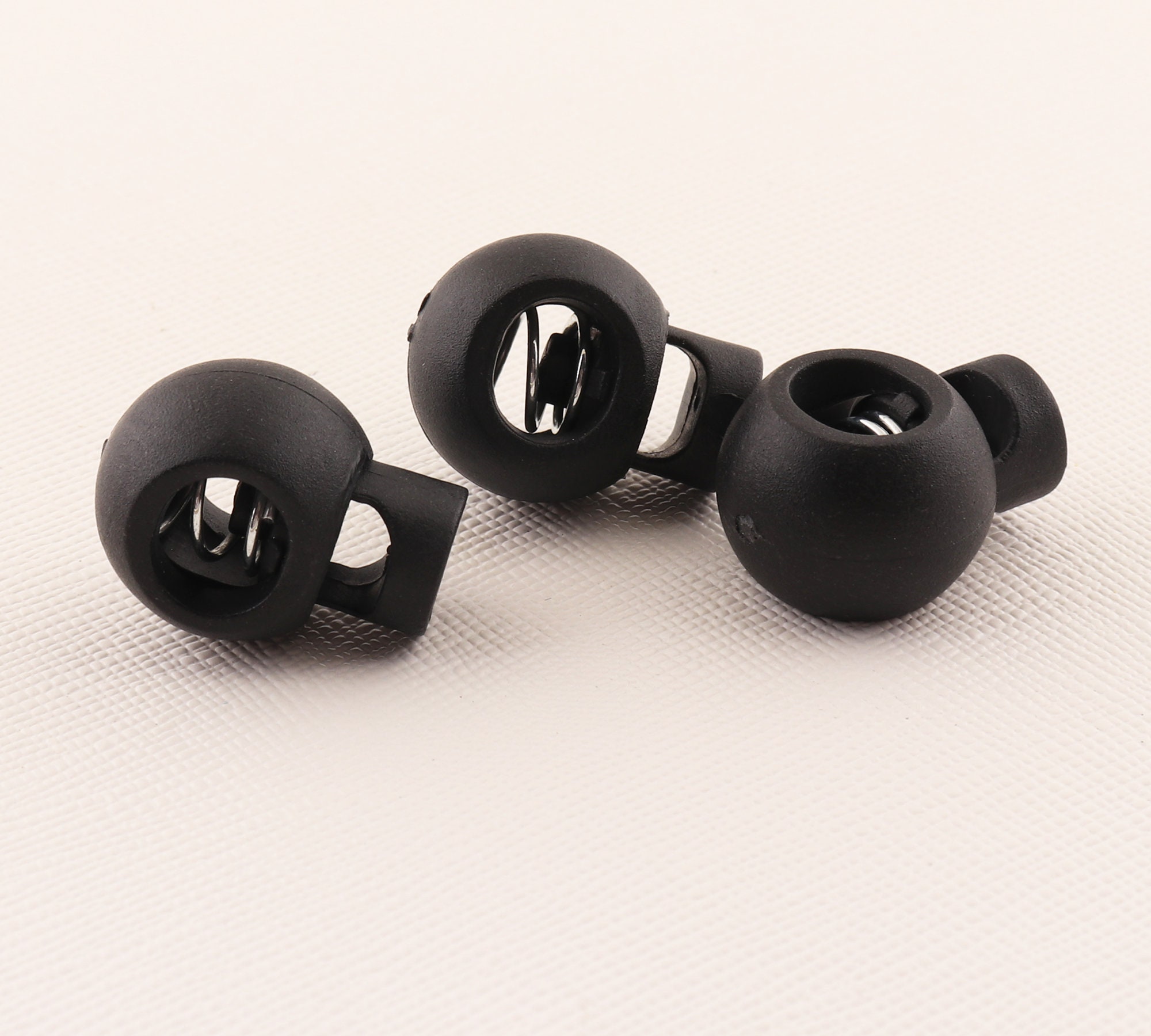 Black Single Hole Round Toggle,8mm Cord Lock Stopper,40pcs Spring Cord ...