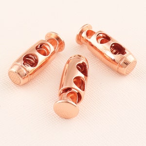 5mm Rose Gold Metal Cord Locks With Spring, 24pcs Cord Toggle Lock ...
