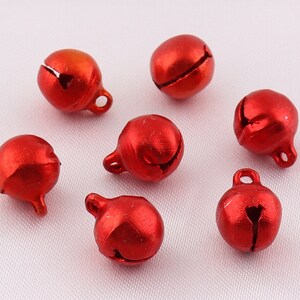 50pcs 9mm Red Metal Jingle Bell,christmas Bells,dancing Bells,craft ...