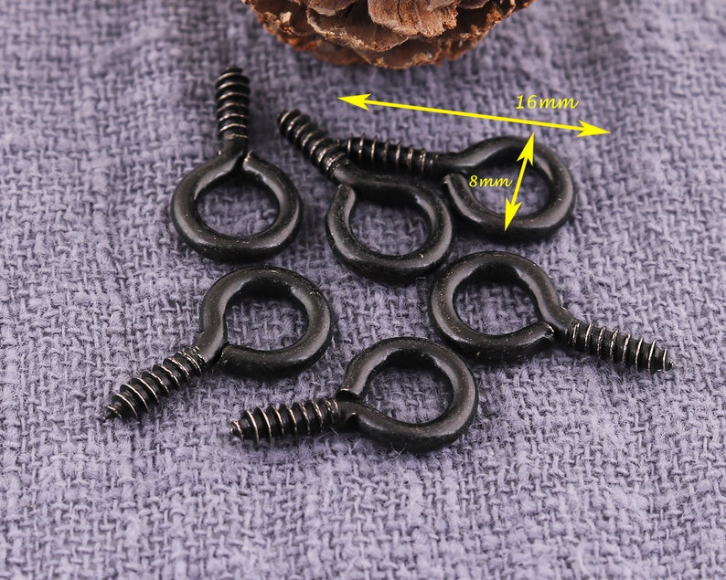 Black Screw Eyelets 100pcs Small Screw 16mmx8mm Screw Studs - Etsy