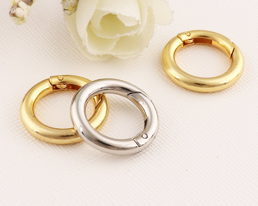 12pcs Silver / Gold Push Gate Ring， Small Metal Snap Clip,small Round ...