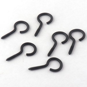 Black Screw Eyelet,50pcs Mini Eye Hooks,1 Inch(25mm) Length Screw Studs ...