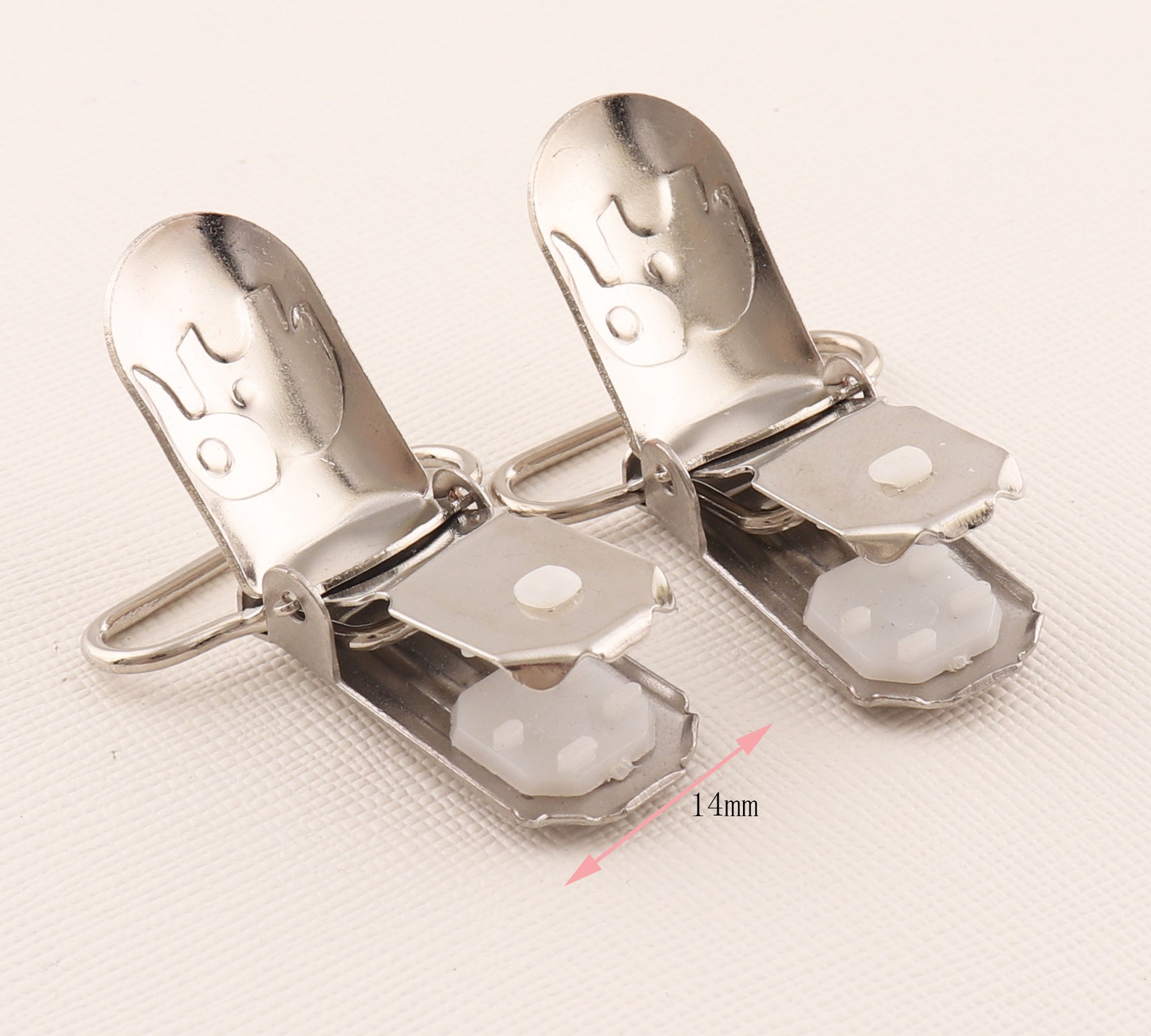 Silver Round Head Metal Pacifier Clip 40pcs Metal clip 26mm | Etsy