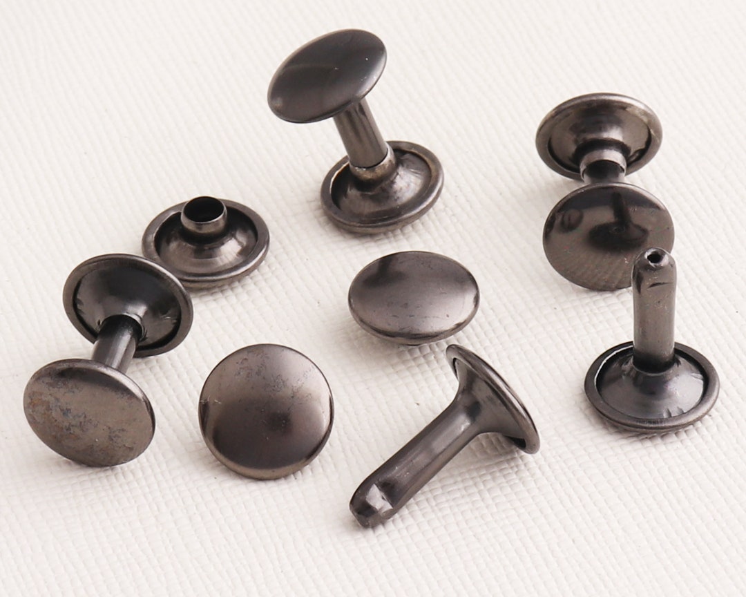 Black Rivets Studdouble Cap Round Rivets Bag Hardwarepost - Etsy