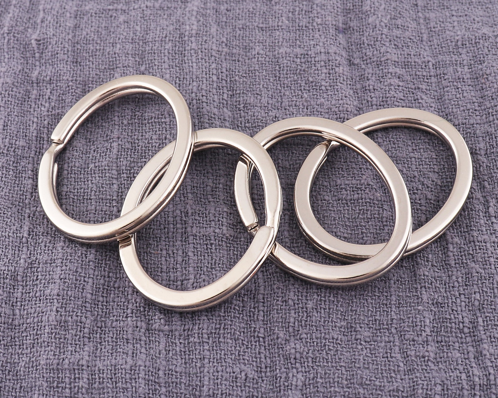 Silver Metal Key Rings 30pcs Metal Oval Ring 30mm Round - Etsy