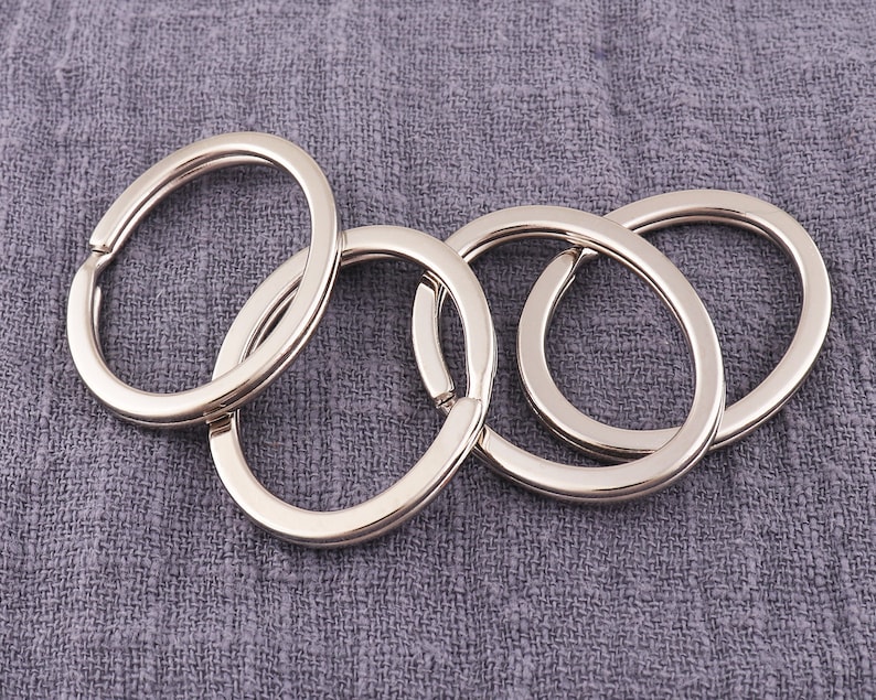 Silver Metal Key Rings 30pcs Metal Oval Ring 30mm Round - Etsy