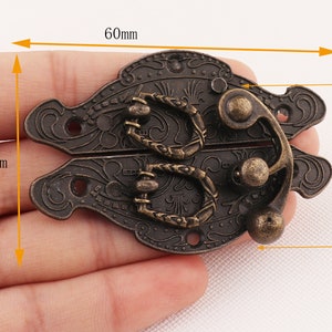 Antique Bronze Latch, 60mm Jewelry Box Lock, 1set Wooden Box Lock ...