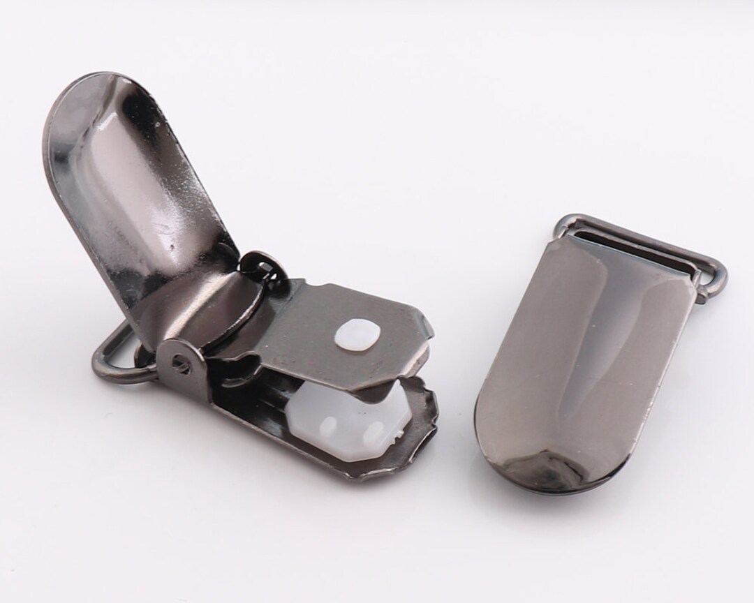 12pcs 15mm Gunmetal Round Head Metal Pacifier Clipsuspender - Etsy
