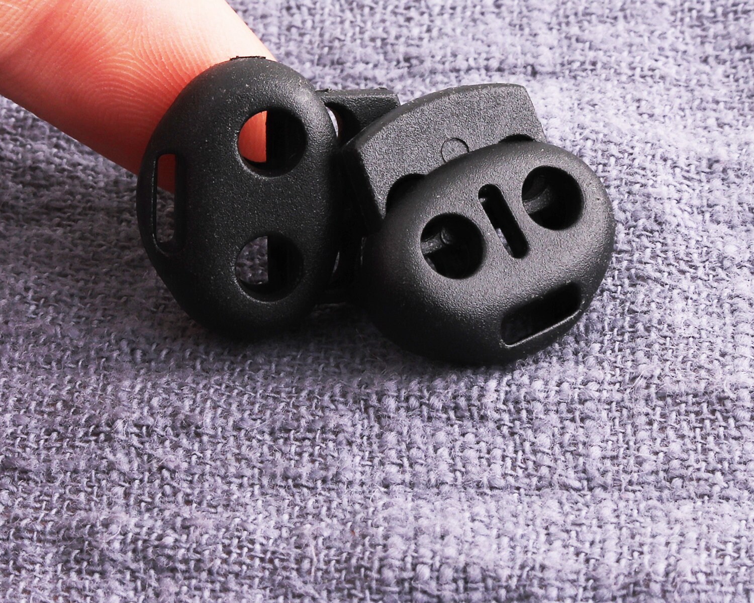 12pcs Black Oval Cord Lock Double Barrel Double Holes Spring | Etsy